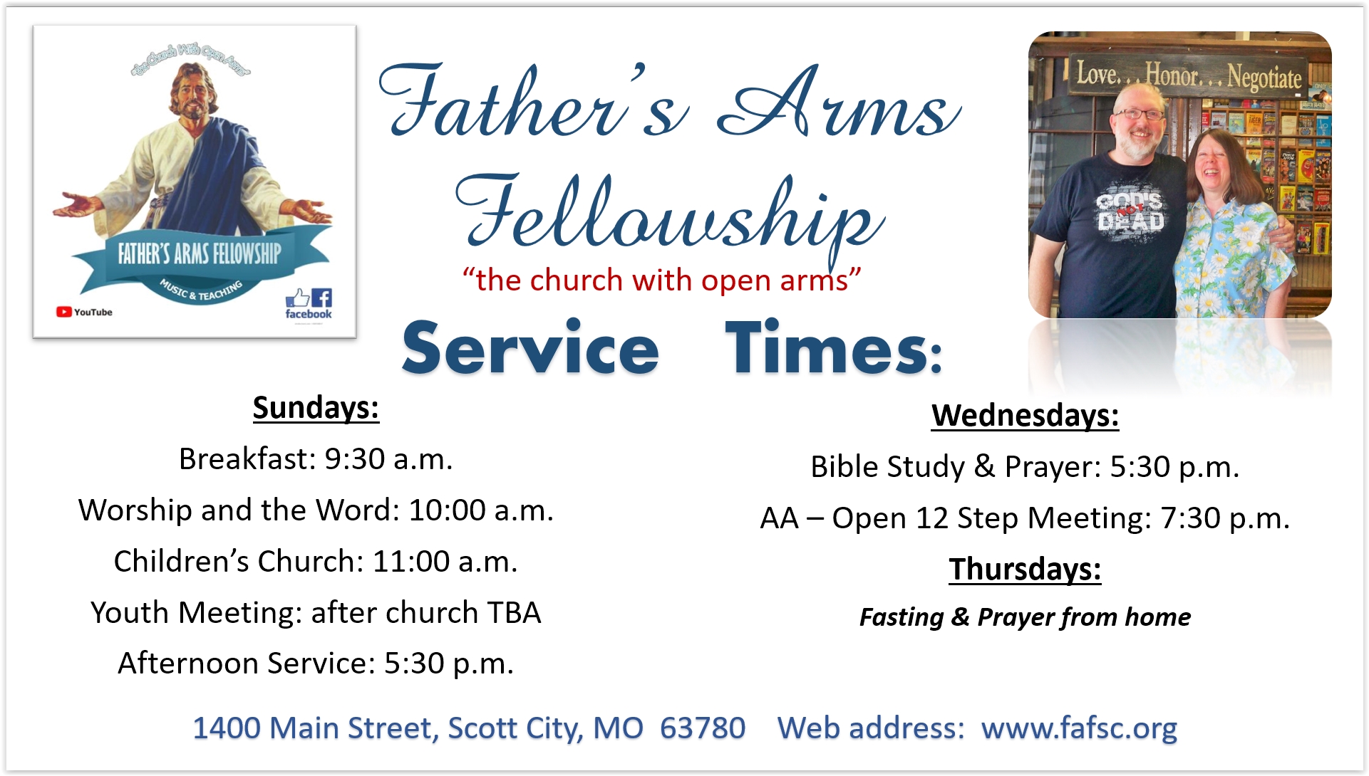 Service Times – Fathers Arms Fellowship
